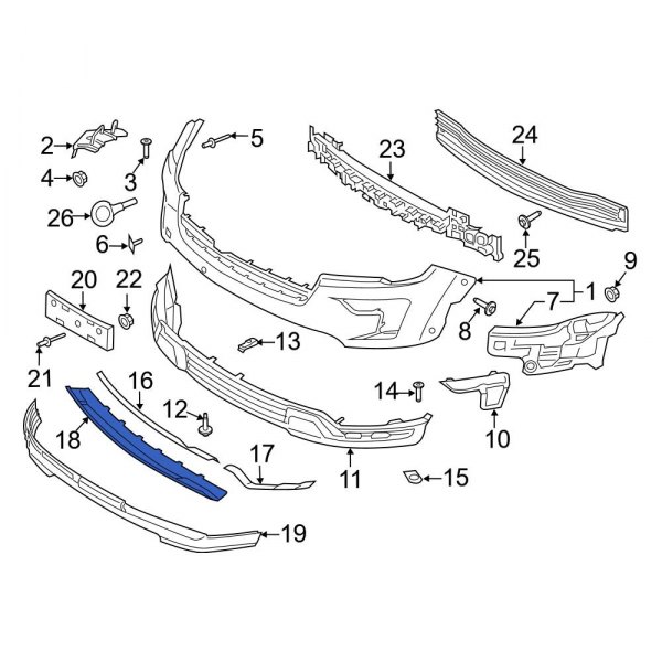 Ford OE JB5Z8419ADPTM - Front Center Bumper Trim