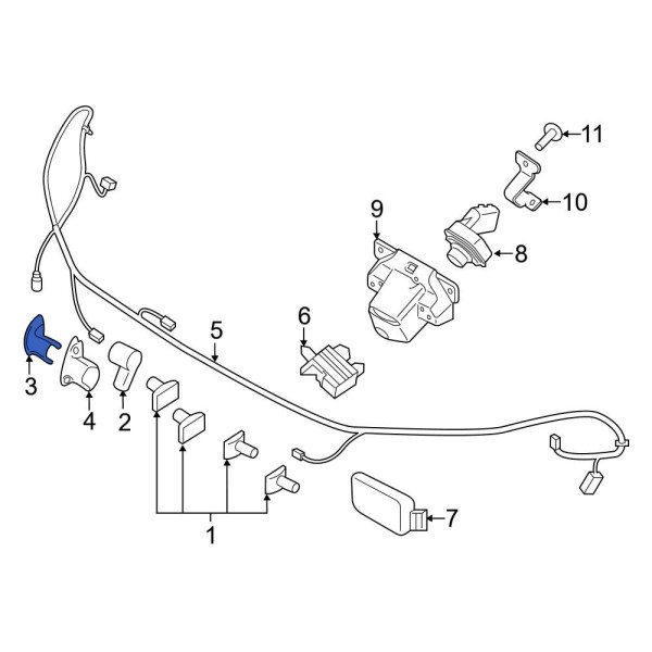 Ford OE BB5Z15C873ABPTM - Front Left Parking Aid Sensor Housing