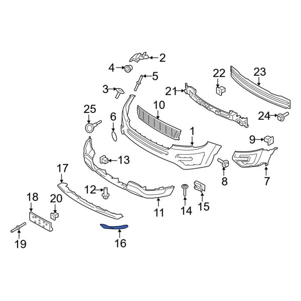 Ford OE FB5Z17626DA - Front Left Bumper Trim