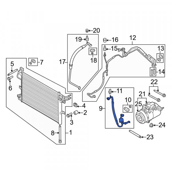 Ford OE FB5Z19972A - A/C Refrigerant Discharge Hose