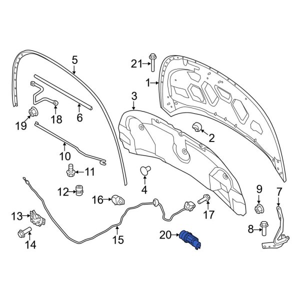 Ford OE FB5Z17603A - Front Windshield Washer Nozzle