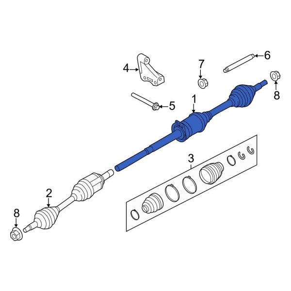Ford OE BB5Z3B436AB - Front Right CV Axle Assembly
