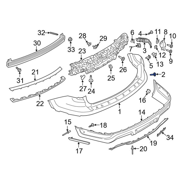 Ford OE W710250S300 - Bumper Cover Retainer