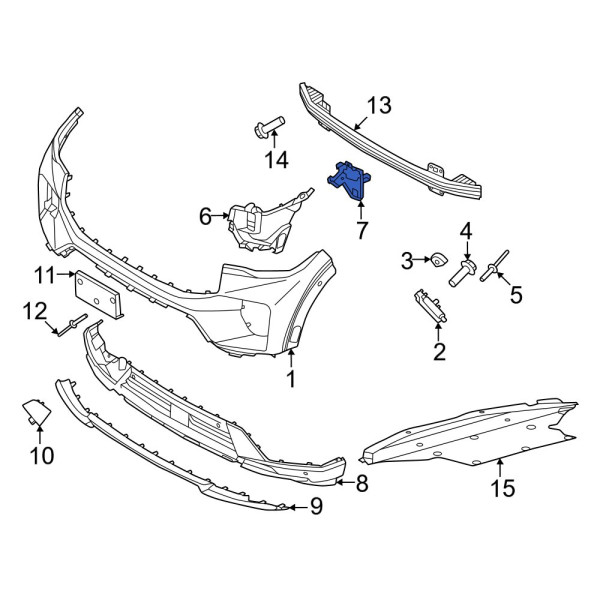 Ford OE RB5Z15266B - Left Bumper Cover Spacer Panel Bracket