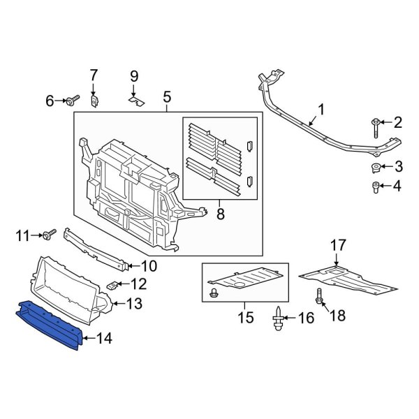 Ford OE LB5Z8327A - Front Lower Radiator Support Air Deflector