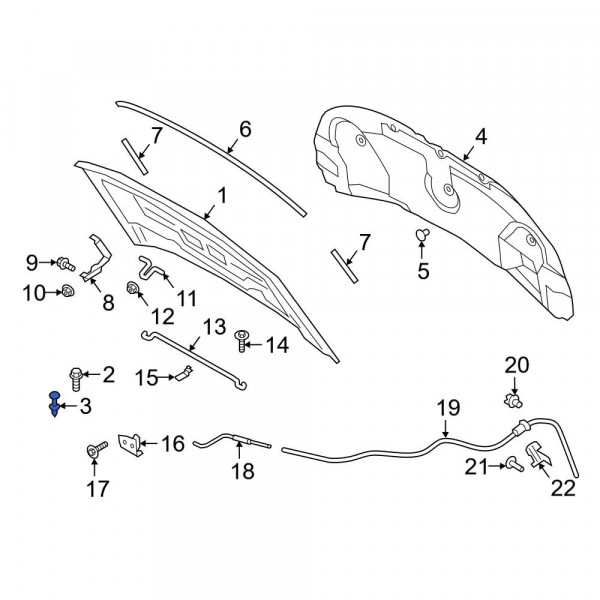 Ford OE JL7Z16758A - Front Inner Hood Stop Buffer