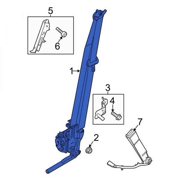 Ford OE LB5Z78611B09AA - Front Left Seat Belt Lap and Shoulder Belt