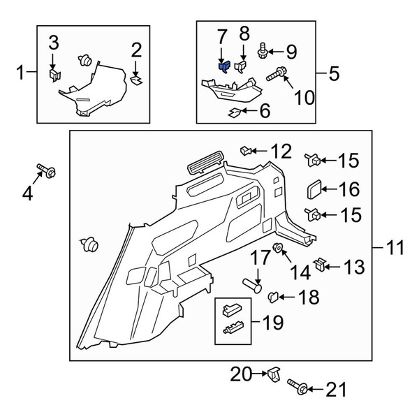 Ford OE W714113S439 - Right Body D-Pillar Trim Panel Clip