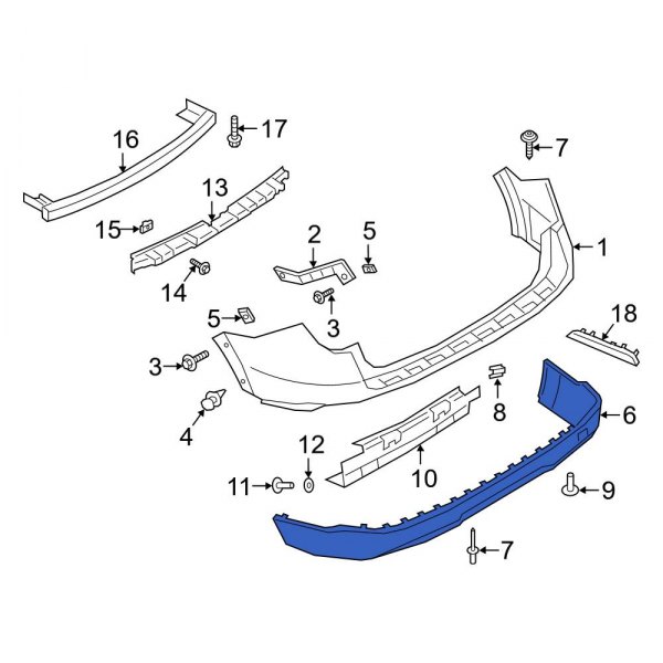 Ford OE LB5Z17K835FA - Rear Lower Bumper Cover