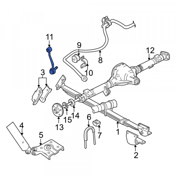 Ford OE 2L2Z5K483BA - Rear Suspension Stabilizer Bar Link