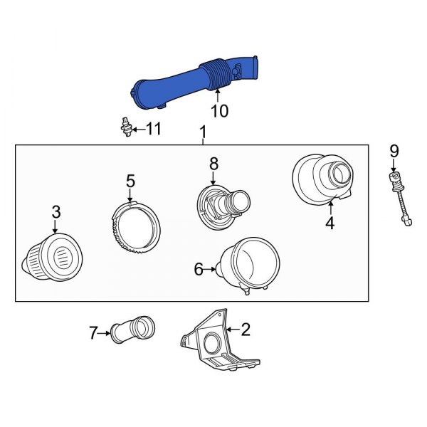 Ford OE 2C3Z9B659AA - Engine Air Intake Hose