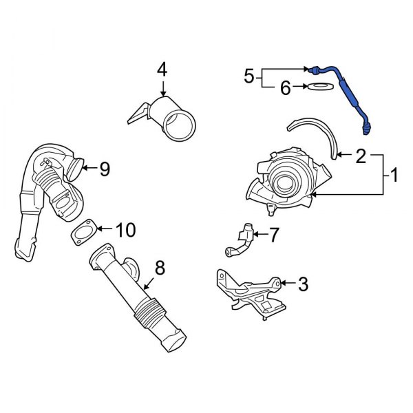 Ford OE 3C3Z9T516A - Turbocharger Oil Line