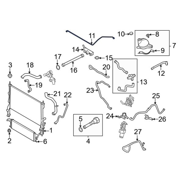 Ford OE LK4Z8075D - Upper Engine Coolant Overflow Hose