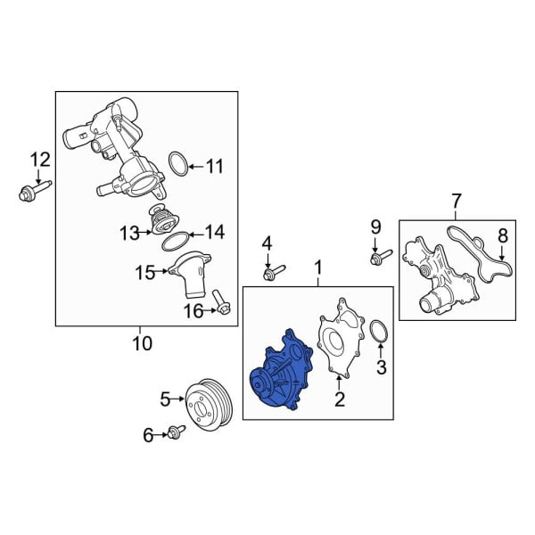 Ford OE BR3Z8501D - Engine Water Pump