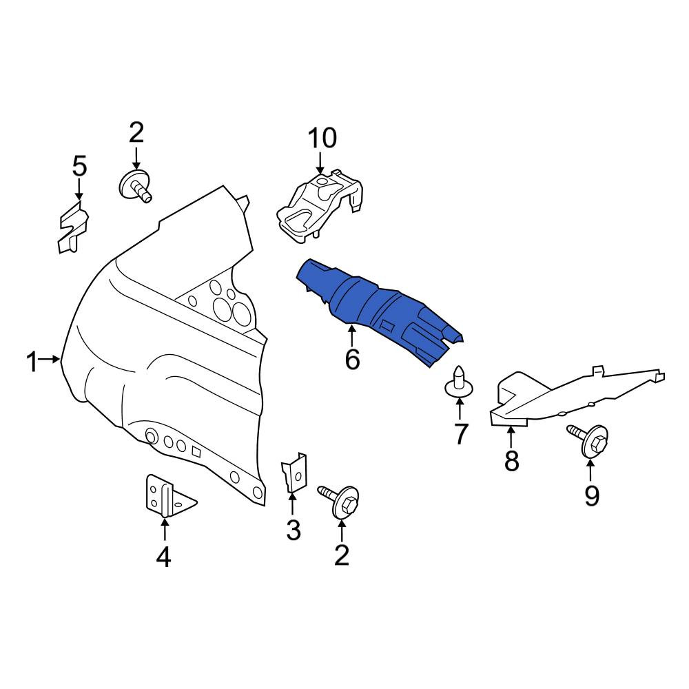 Ford OE BK3Z16102A - Front Right Fender Splash Shield