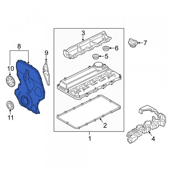 Ford OE BK3Z6019A - Engine Timing Cover
