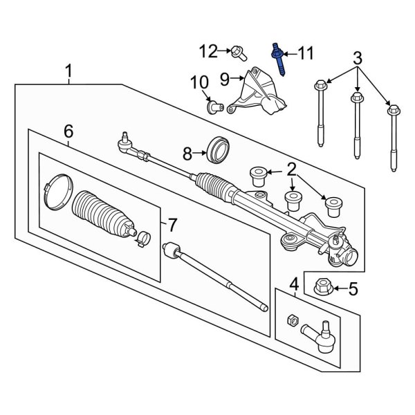 Ford OE W717354S442 - Rack and Pinion Heat Shield Bolt