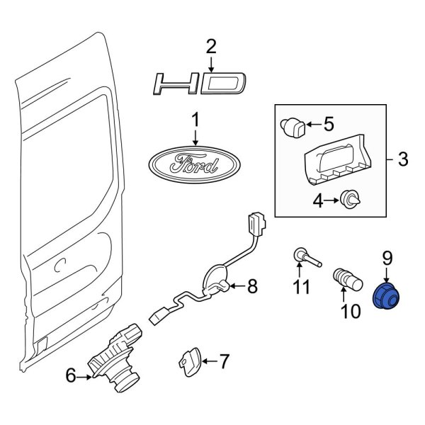 Ford OE BK3Z16758C - Rear Right Door Stop