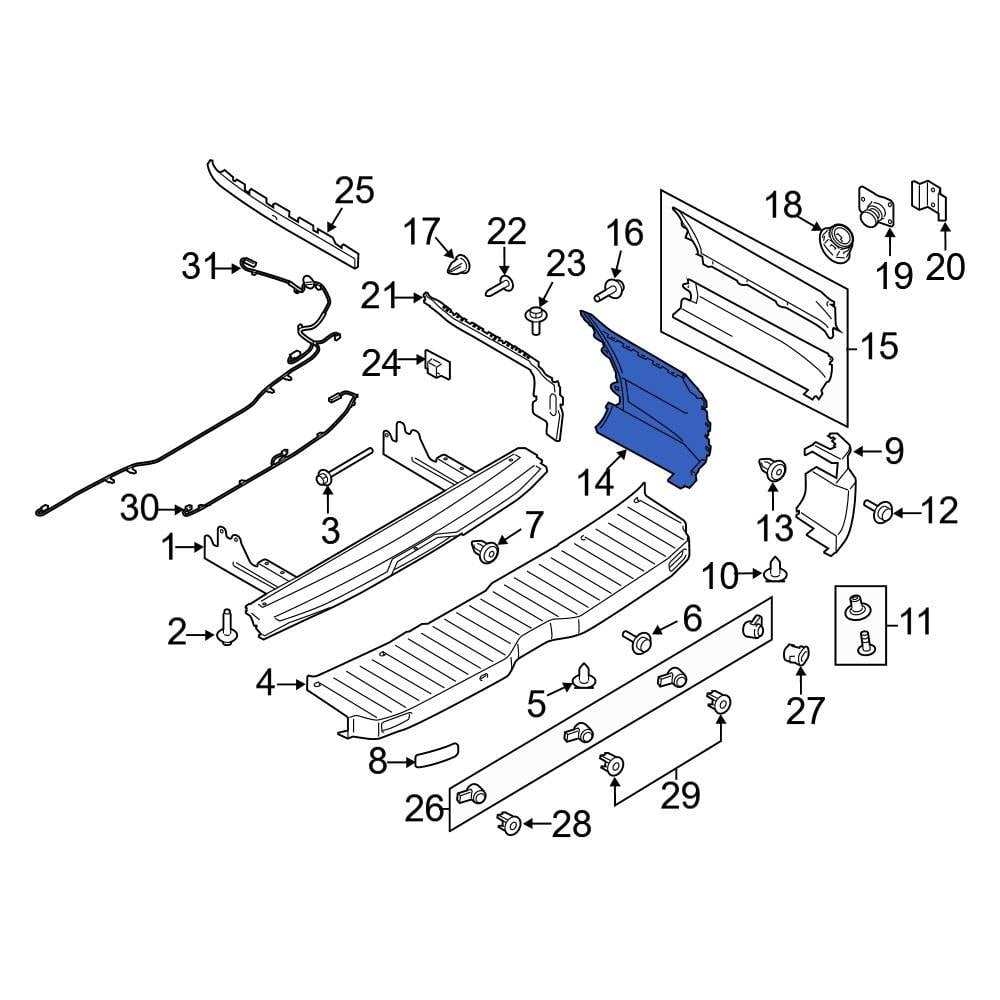 Ford OE KK4Z17F774CE - Rear Right Bumper Extension