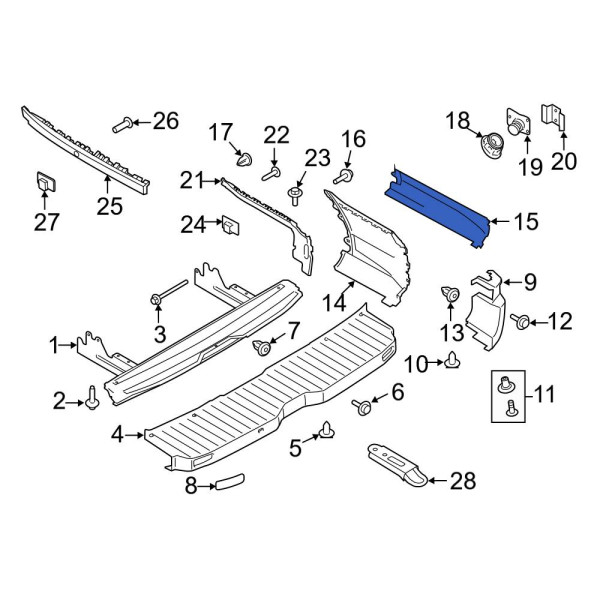 Ford OE KK4Z17F774CE - Rear Right Bumper Extension