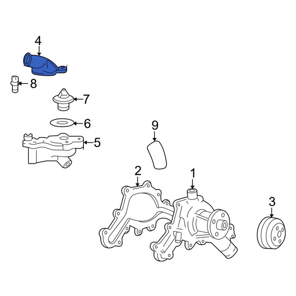 Ford OE 6L2Z8592FA - Upper Engine Coolant Thermostat Housing