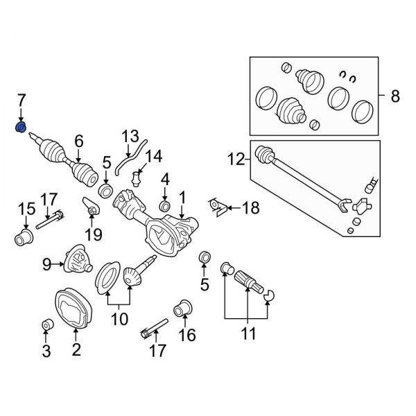 Ford OE W705967S439X - Front CV Joint Nut
