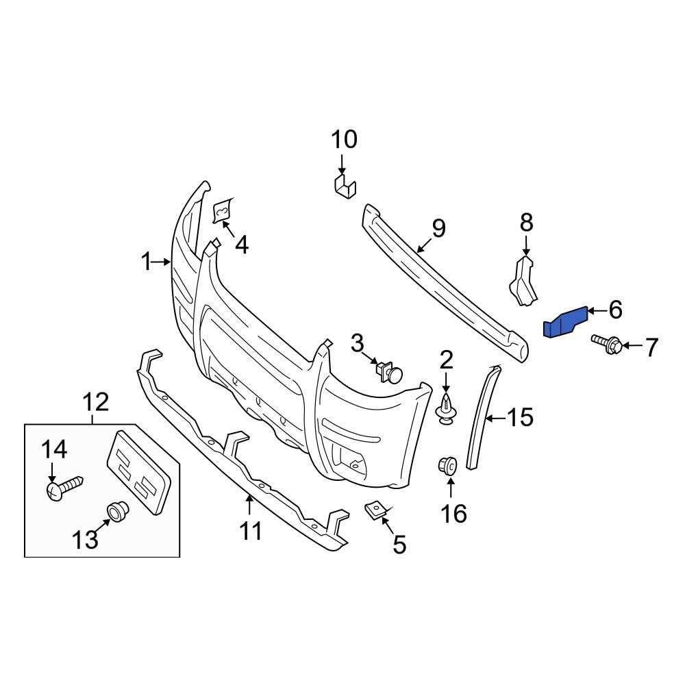 Ford OE YL8Z13A004BA - Front Right Bumper Cover Bracket