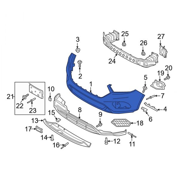 Ford OE GJ5Z17757APTM - Front Bumper Cover