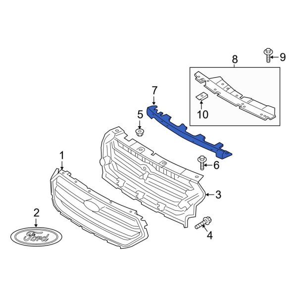Ford OE HJ5Z8A284A - Grille Bracket
