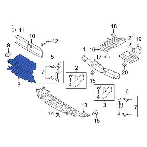Ford OE CJ5Z8B455A - Front Radiator Shutter Assembly