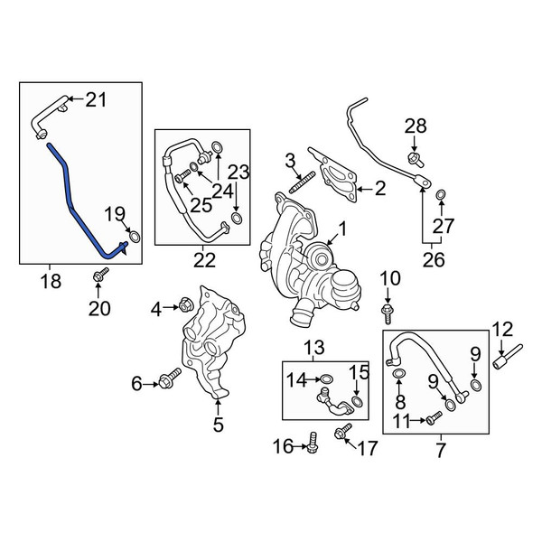 Ford OE GJ5Z8A520A - Turbocharger Coolant Line
