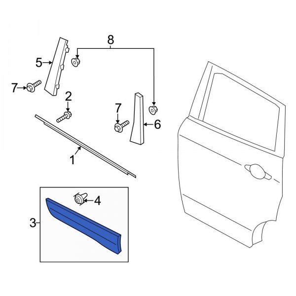 Ford OE CJ5Z7825557AA - Rear Left Door Molding