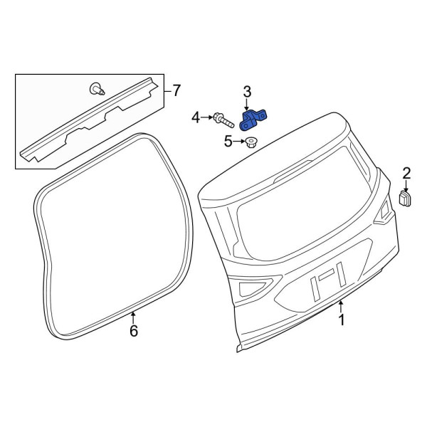 Ford OE GJ7Z7842900A - Rear Liftgate Hinge
