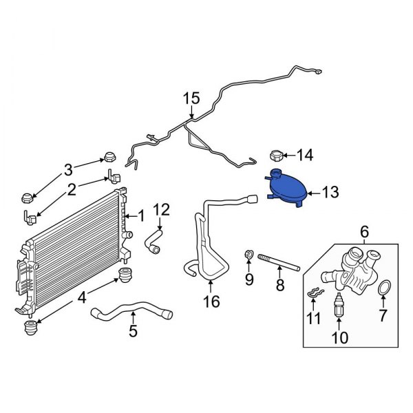 Ford OE GV6Z8A080B - Engine Coolant Reservoir