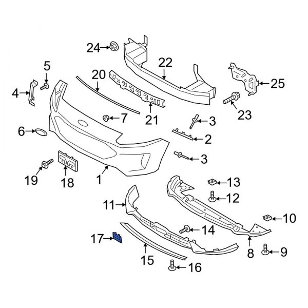 Ford OE LJ6Z17E810AA - Front Tow Eye Cap