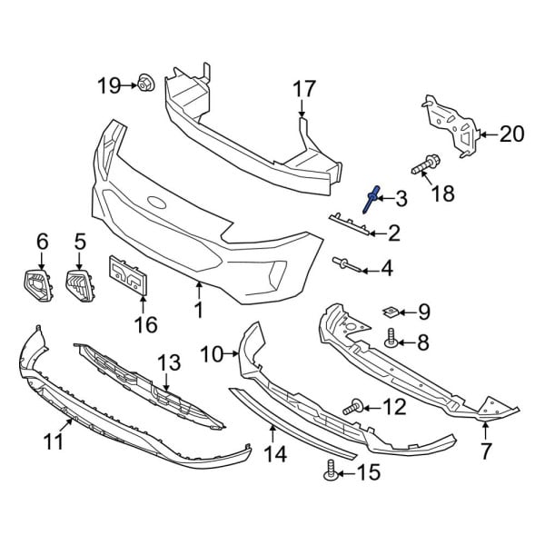Ford OE W703756S300 - Bumper Cover Rivet