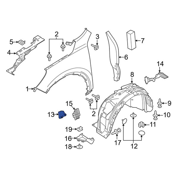Ford OE LJ6Z16B074A - Front Right Fender Liner Extension