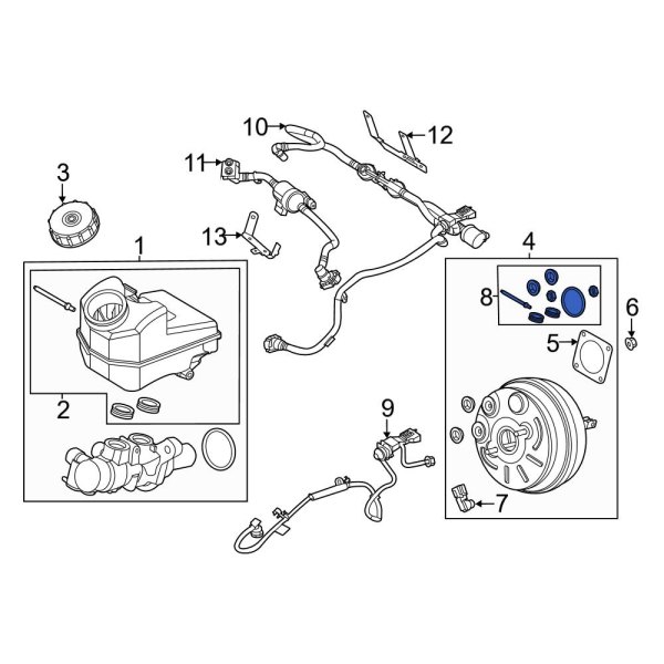 Ford OE JX6Z2C144D - Power Brake Booster Repair Kit