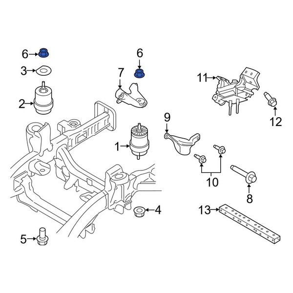 Ford OE W716545S439L - Upper Engine Mount Nut