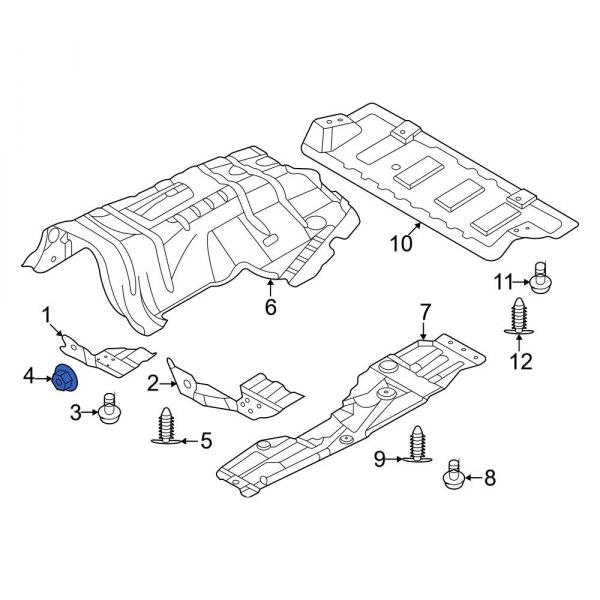 Ford OE W719609S900 - Floor Pan Heat Shield Nut
