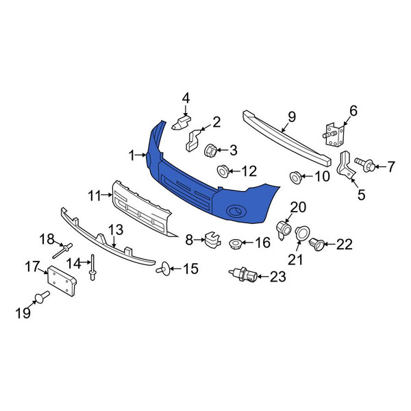 Ford OE 8L8Z17D957CPTM - Front Bumper Cover