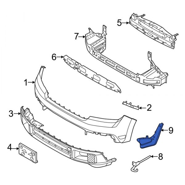 Ford OE NZ6Z16B075A - Front Left Stone Deflector