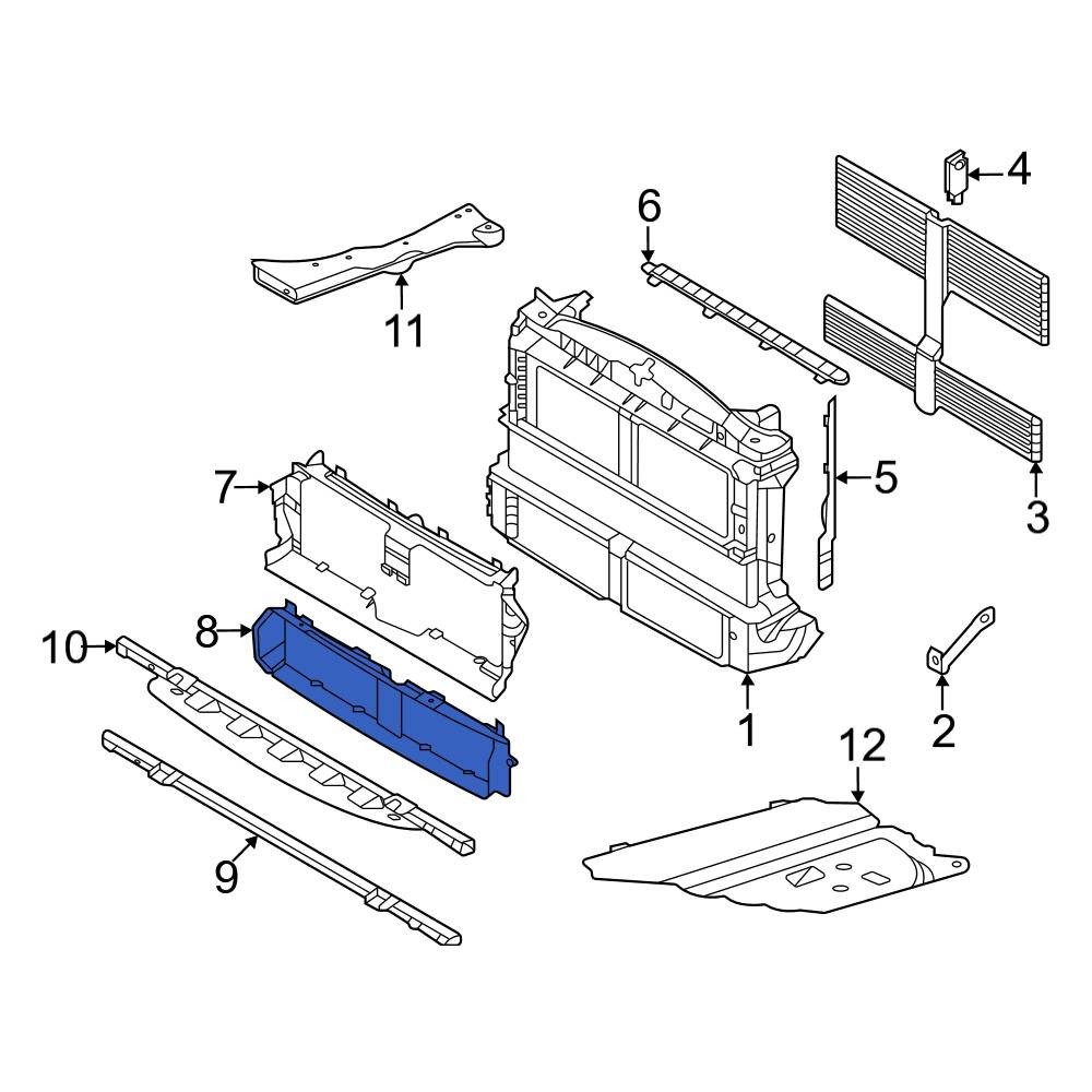 Ford OE NZ6Z8327A - Front Lower Radiator Support Air Deflector