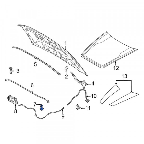 Ford OE LJ6Z16828A - Hood Prop Rod Clip