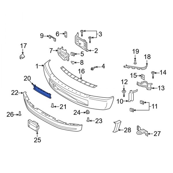 Ford OE LC3Z8419AA - Front Bumper Trim