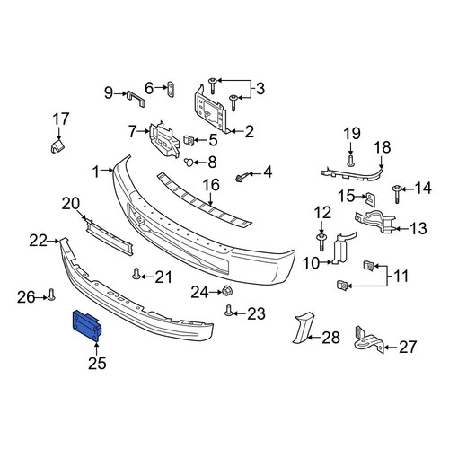 Ford OE LC3Z17A385AB - Front License Plate Bracket