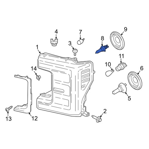 Ford OE BB5Z13411A - Front Headlight Socket