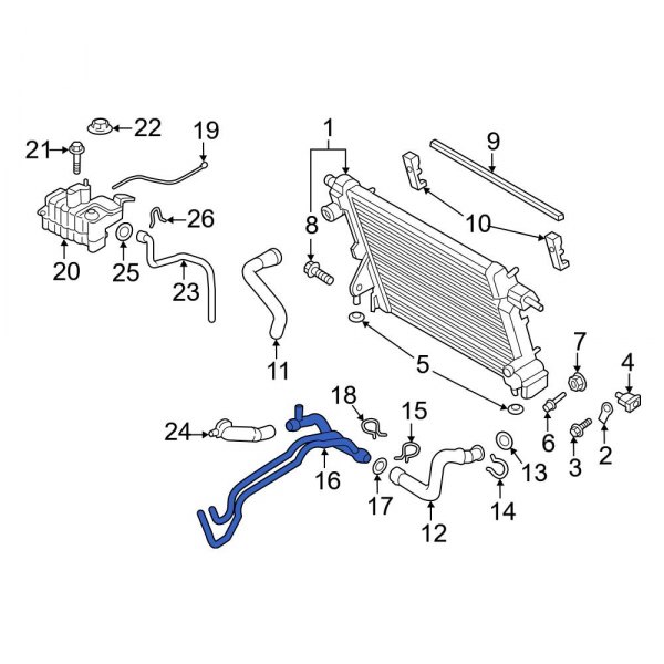 Ford OE HC3Z8286B - Engine Coolant Pipe