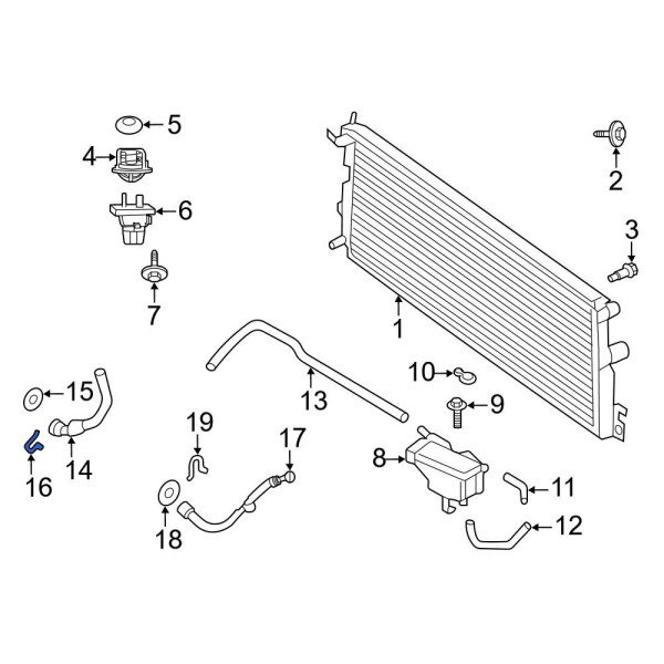 Ford OE HC3Z8W287A - Radiator Coolant Hose Clip