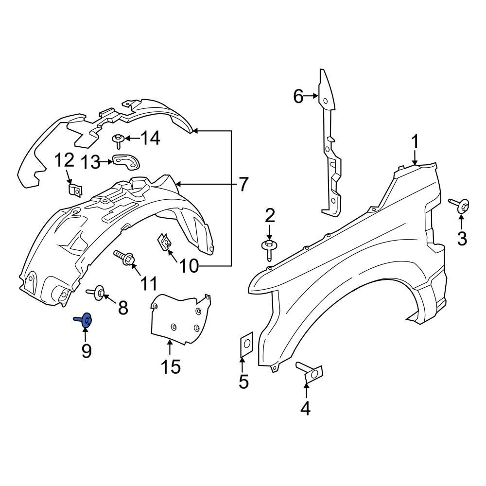 Ford OE W719187S300 - Fender Liner Retainer